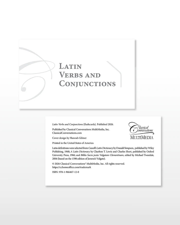 Latin Verbs and Conjunctions Flashcards – Classical Conversations 台灣
